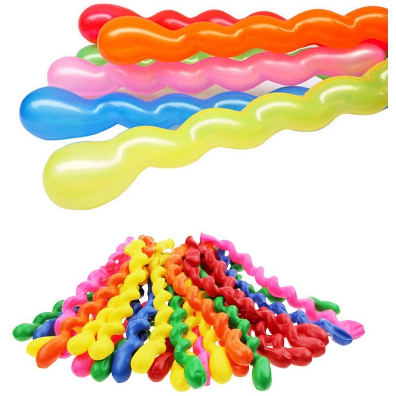 Hot Sale - 10 Mixed Color Latex Spiral Balloons Magic Balloons Long ...