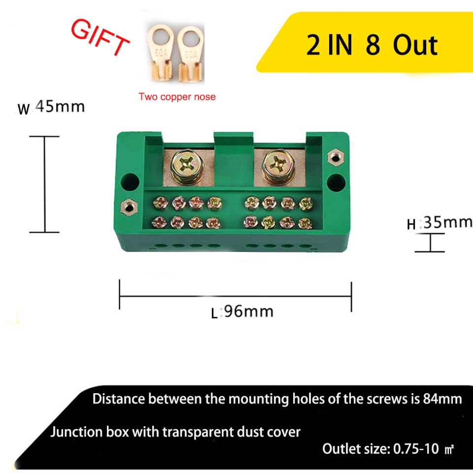 2 In 6 8 12 18 Out Solderless Terminal Wire Connector Set Terminal Lugs