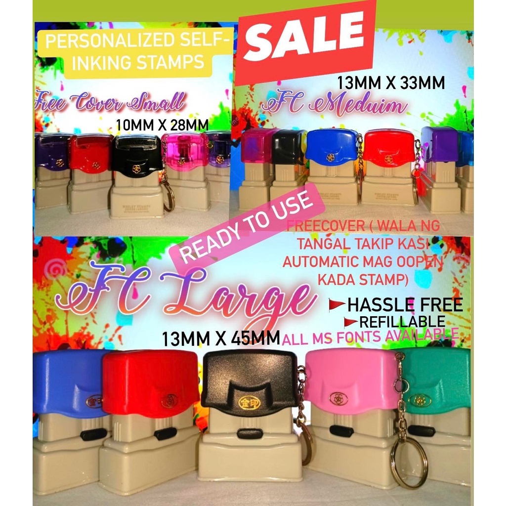 Stamp Personalized Self Inking Stamps Cover Free Eazy to Use | Shopee ...