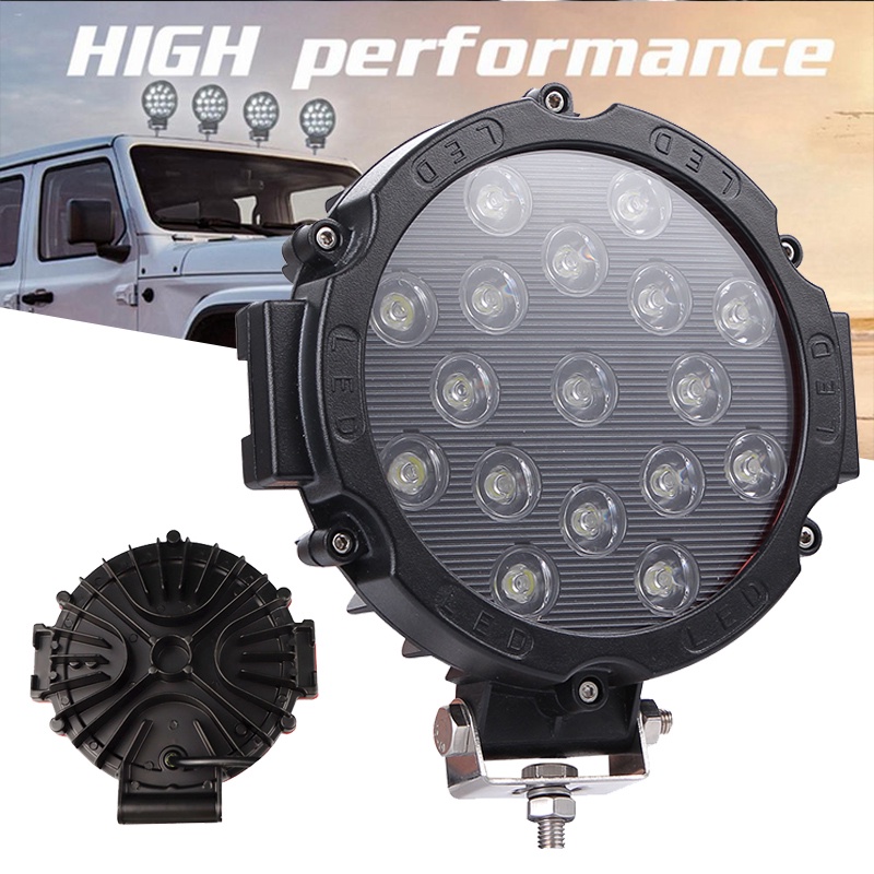 7 Inch Led Off Road Working Lamp 12V 24V 51W Round Off Spot Driving Fog ...