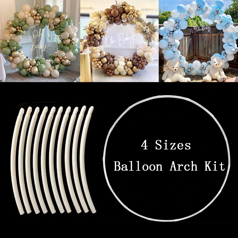 1 Set Plastic Wreath Round Balloon Arch Kit Balloons Hoop Ring Circle ...