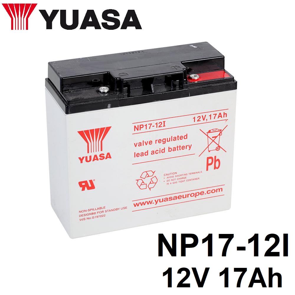 Yuasa 12V 17Ah SLA Rechargeable Battery NP17-12I Valve Regulated Sealed ...