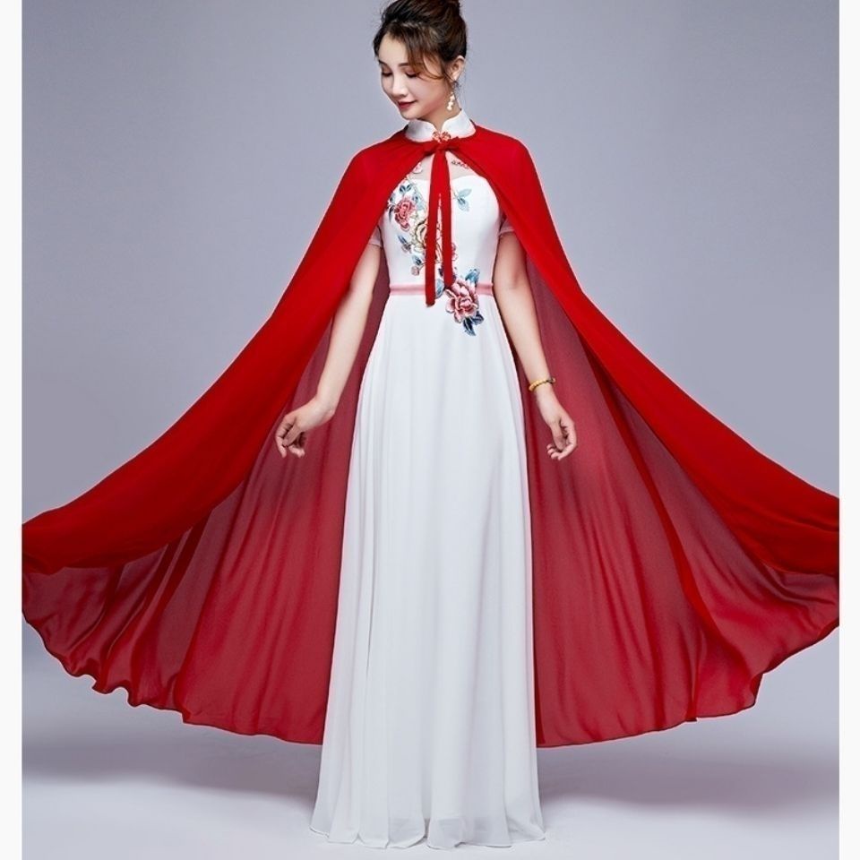 CHINA tradition hanfu cape Cloak Red Cloak Thin Shawl Women's Clothing ...
