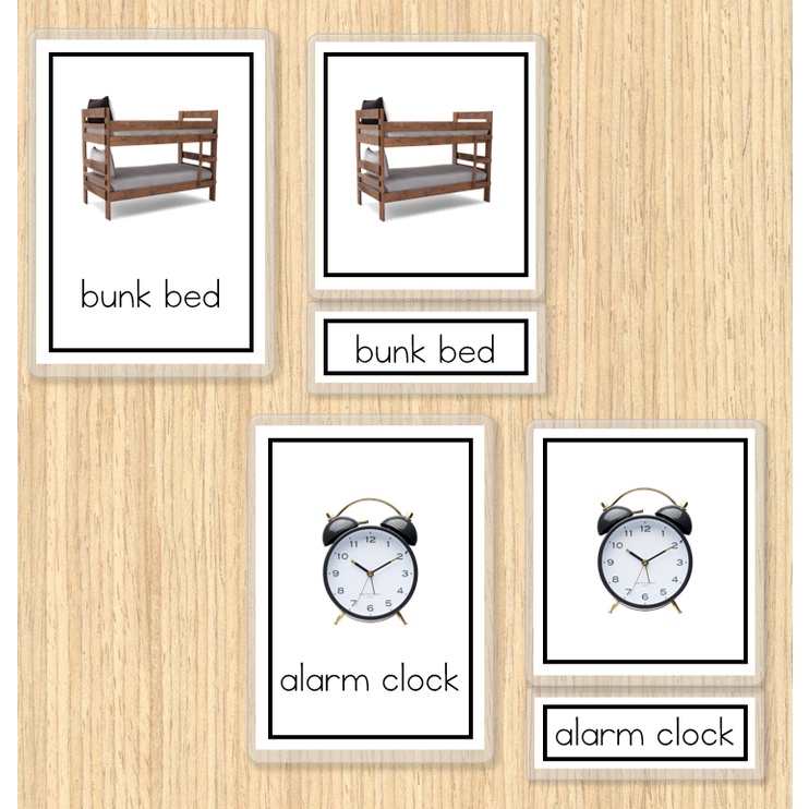 BEDROOM objects - Things in a BEDROOM - Montessori Three-Part Cards ...