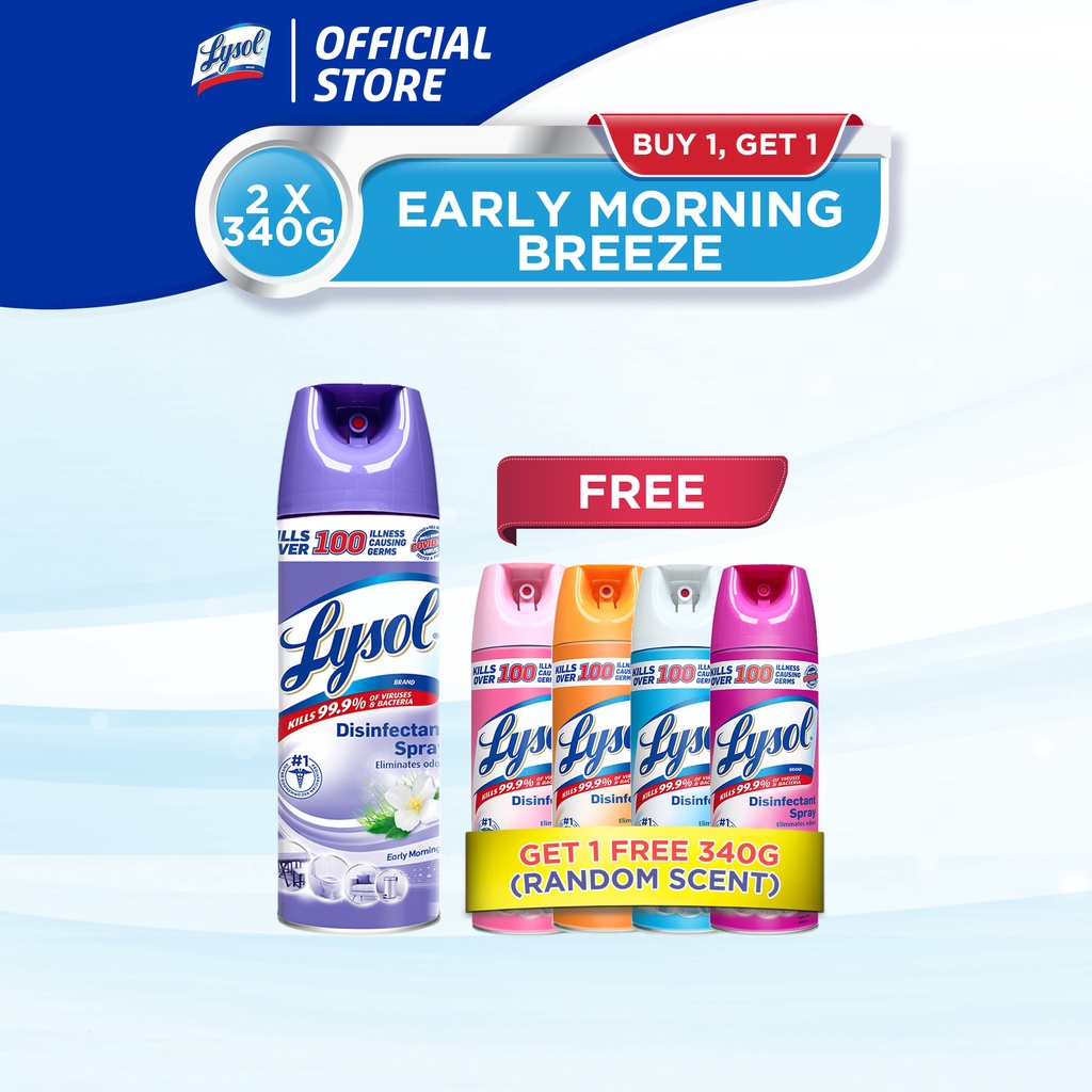 LYSOL Disinfectant Spray Early Morning Breeze 340g With Free 340g ...