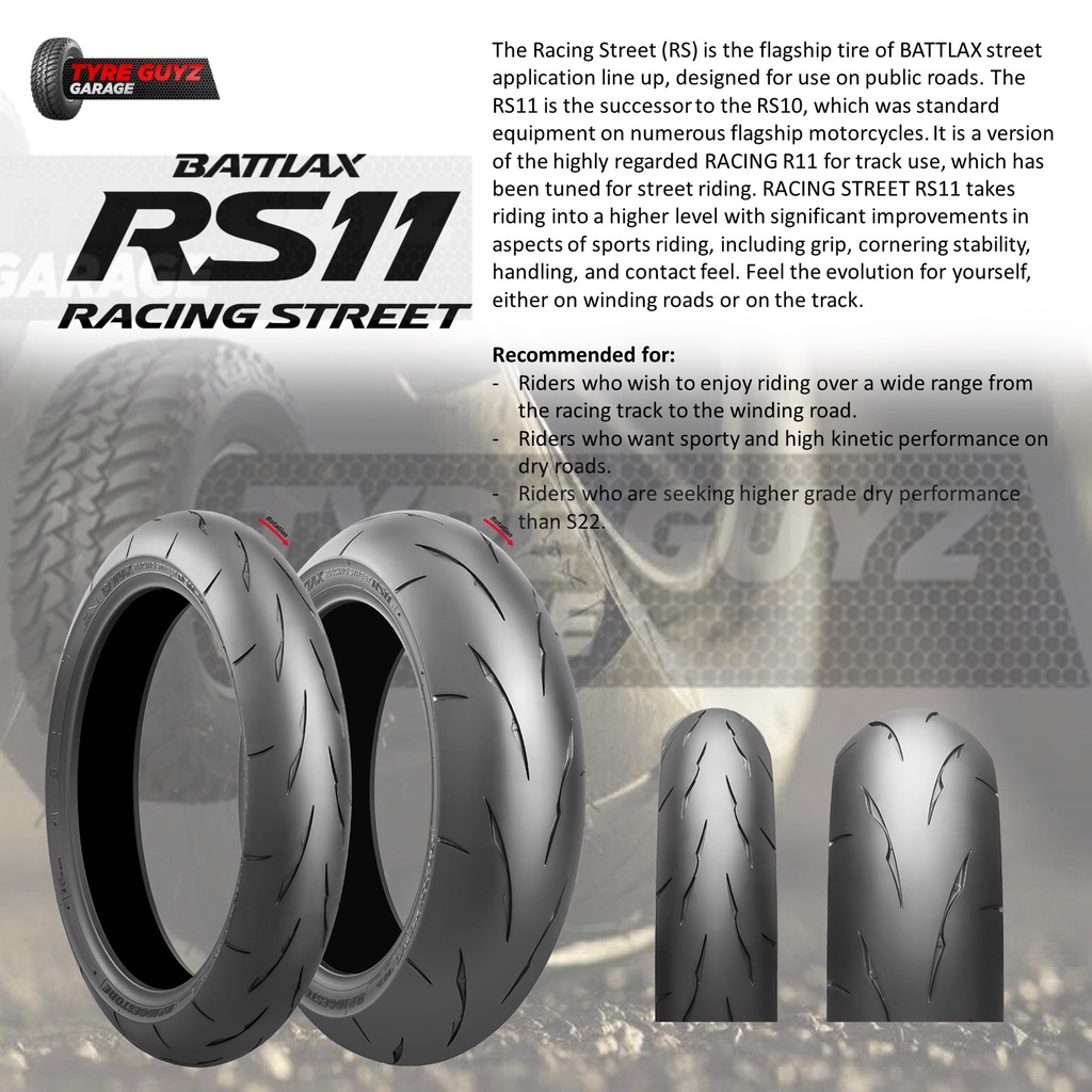 Bridgestone Battlax Racing Street RS11 | Shopee Philippines