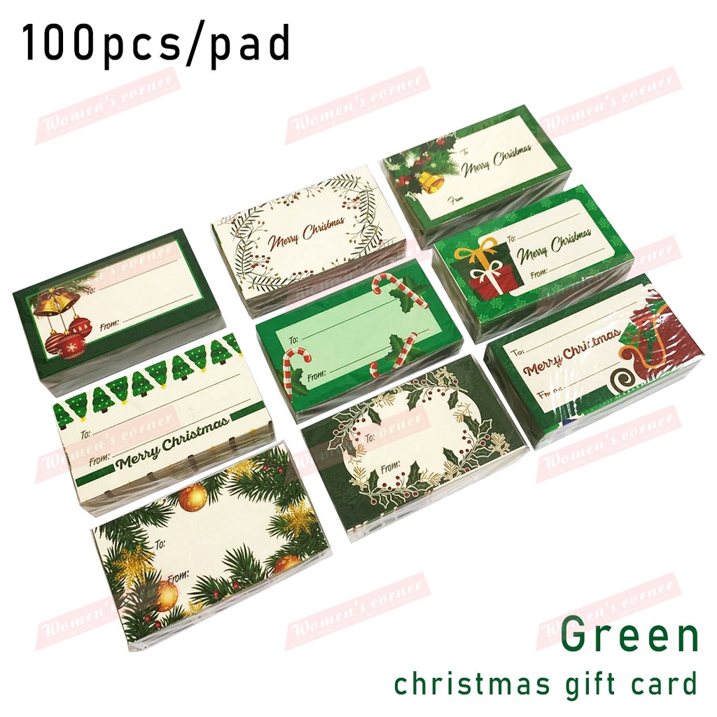 Gift tag X'MAS Christmas GIFT TAG Gift Card 100pcs Per Pack Christmas ...