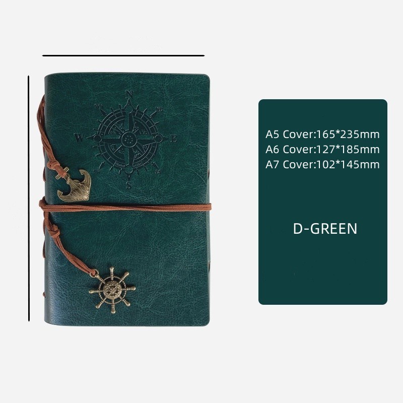 Retro Refillable Leather Notebook Loose-leaf Notepad Hand Book Kraft ...