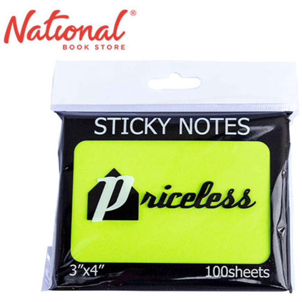 Priceless Sticky Notes PL13NG 3x4 inches Neon Green - Notepads | Shopee ...