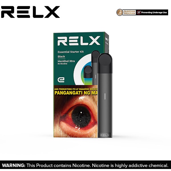 RELX Essential Starter Kit (1 ESSENTIAL Black + 1 POD/Pro) | Shopee ...