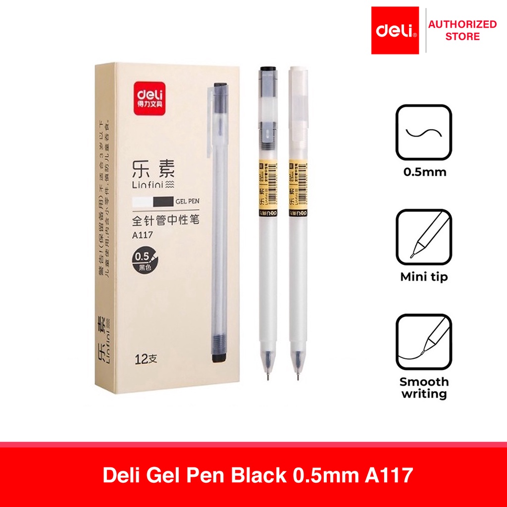 Deli A117 - Gel Pen Black 0.5mm (1PC) [79A117] | Shopee Philippines