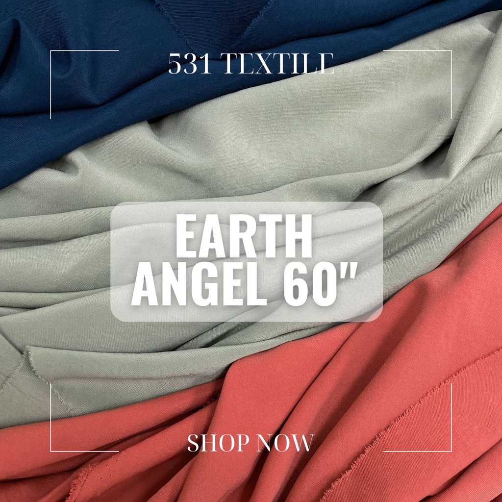 EARTH ANGEL POLY TWILL FLOWY FABRIC / TELA 60" FOR DRESS BLOUSE POLO ...