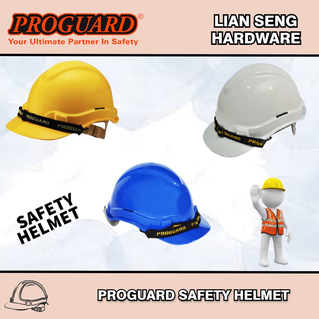 PROGUARD SAFETY HELMET ( Yellow / White / Blue ) | Shopee Philippines