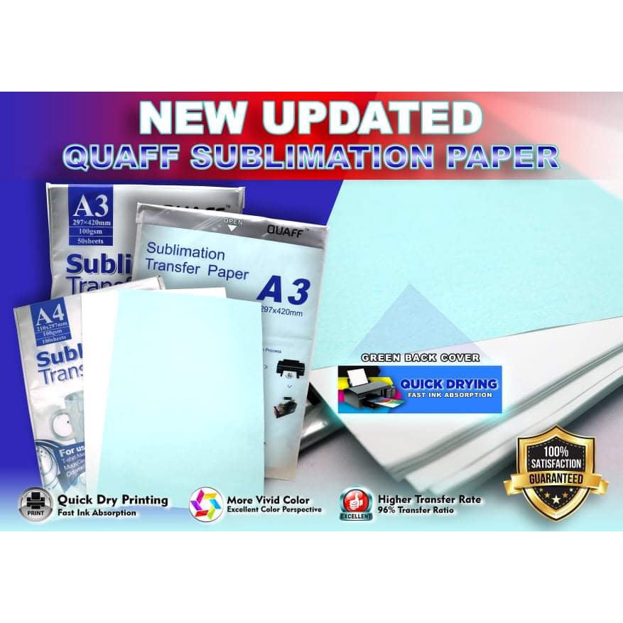 QUAFF A4 SIZE SUBLIMATION PAPER 100 SHEETS | Shopee Philippines