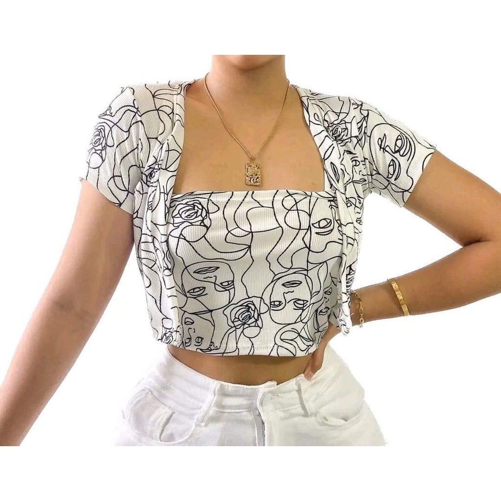 Zara White Minimalist 2-in -1 Croptop | Shopee Philippines