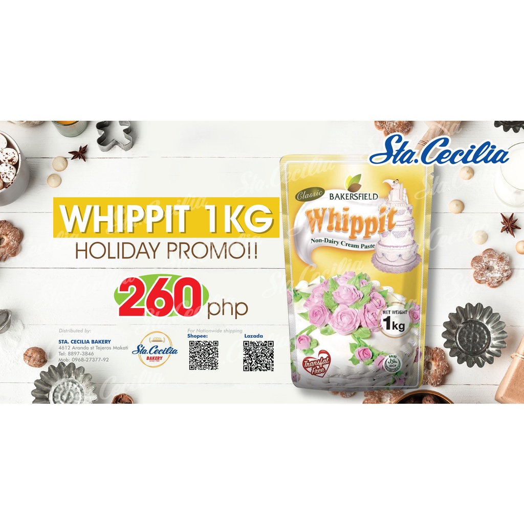 Whippit Non-dairy Cream Paste Frosting 1kg/500g | Shopee Philippines