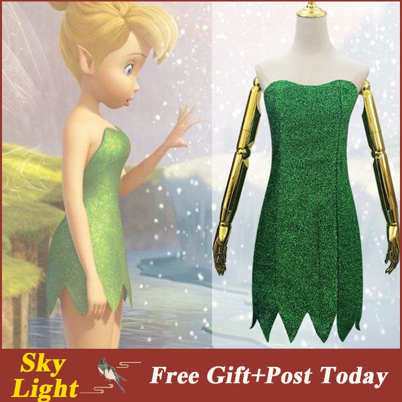 Fairy Cosplay Costume Tinker Bell Green Adult Dress Tinker Bell ...