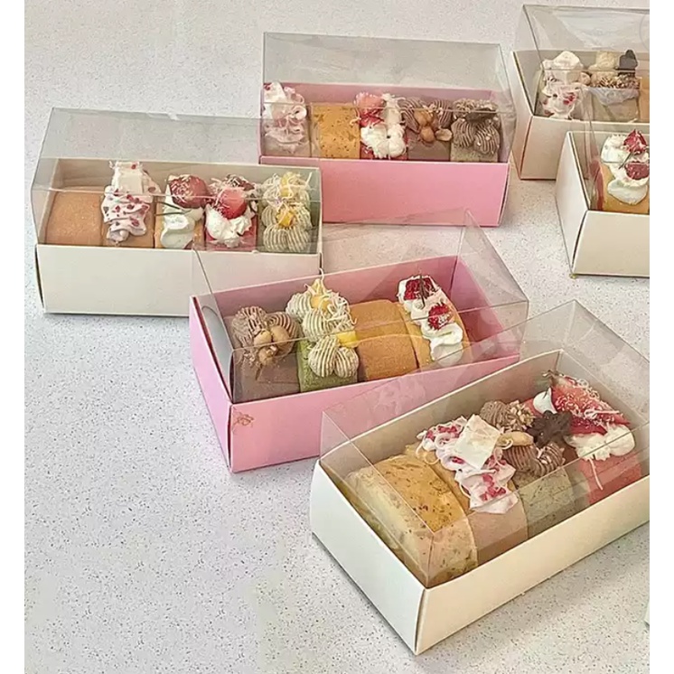 5pcs Mini Rectangle Cake Box w/ Acetate LID | Shopee Philippines