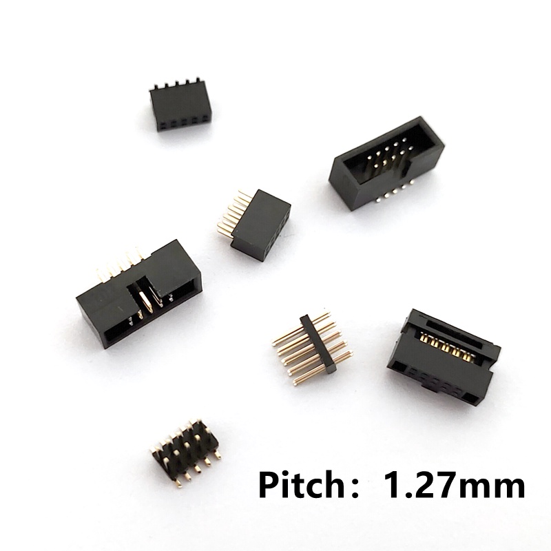 10PCS Spacing 1.27mm 2x5Pin IDC Box Header Shrouded Male Female PCB Receptacle Plug SMD Straight ...