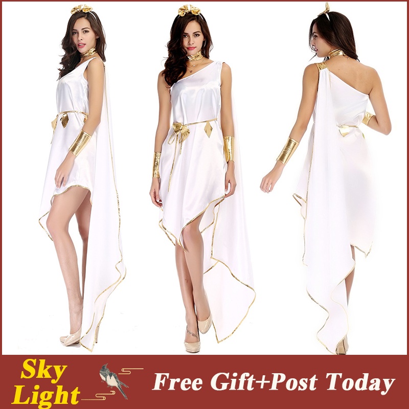Ladies Cleopatra Sexy Ancient Greece Goddess Costume Rome Princess ...
