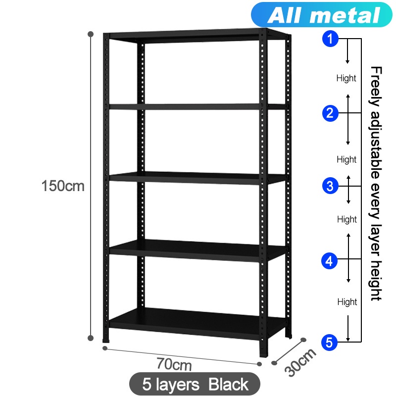 Durable Metal Storage Rack with Adjustable Shelves and Multiple Sizes ...