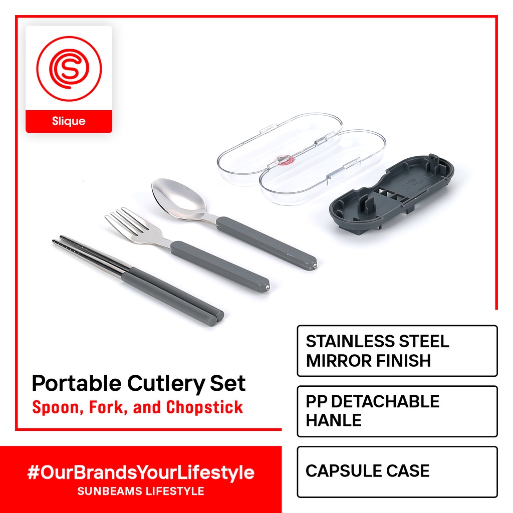 SLIQUE Cutlery Travel Set BPA Free Portable Spoon Fork Set Flatware ...