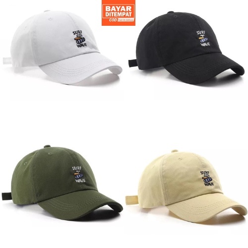 Surf Wave Embroidered Baseball Cap/Premium Quality Unisex Iron Ring ...