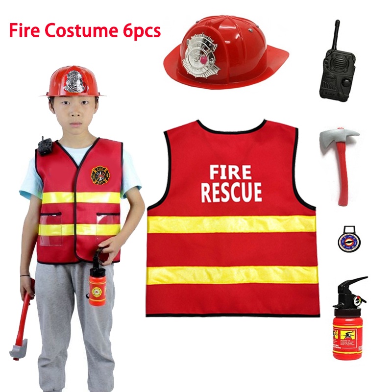 Fire Fighter Costume for Kids Fire Toys Career Activity Day Fireman ...