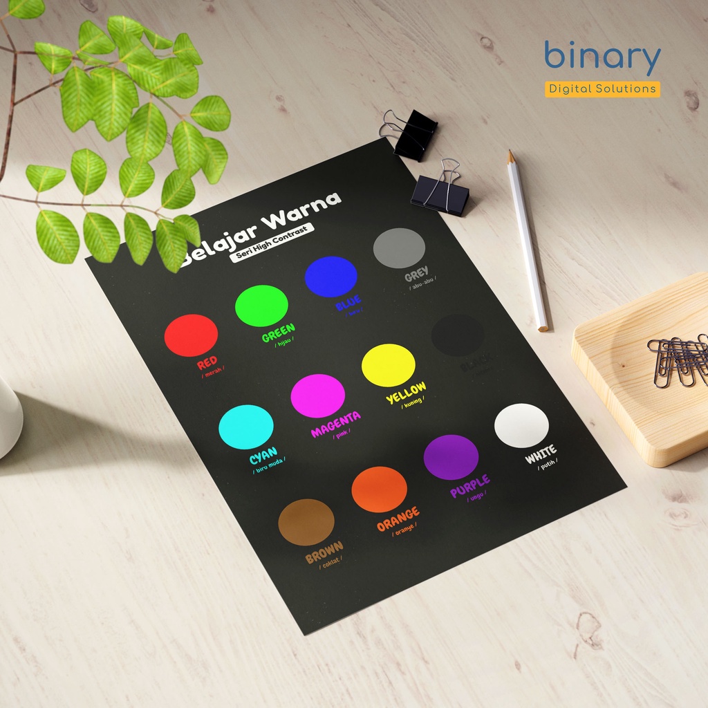 High Contrast Color Recognizing Poster | Hc-08 | Wipe Clean Poster ...