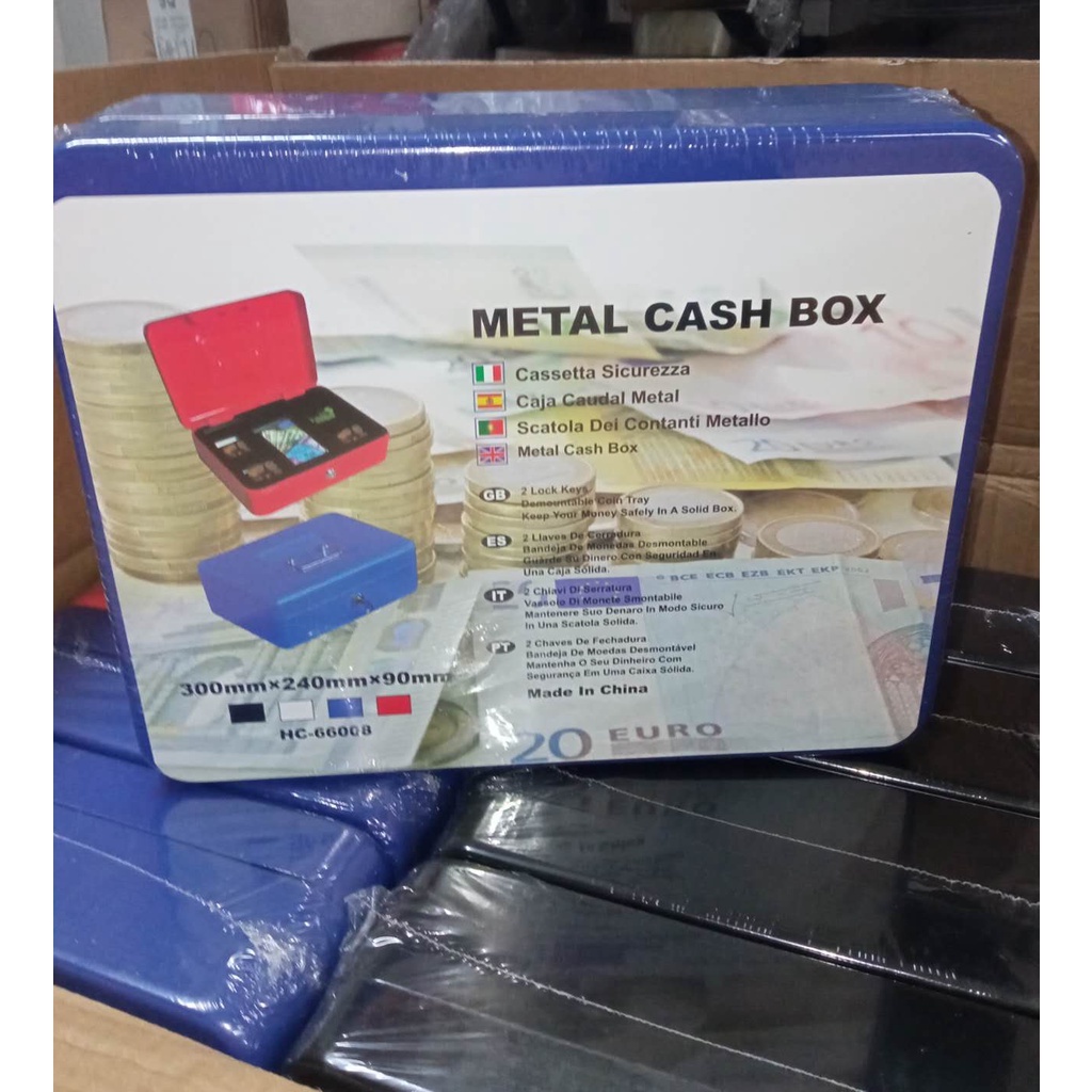 20cm Metal Cash Box cash box/ Portable Money Secret Security Safe Box ...