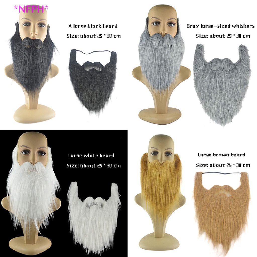 CKFR DIY Fancy Dress Fake Beard Long Fluff Beards Cosplay Costume Props ...