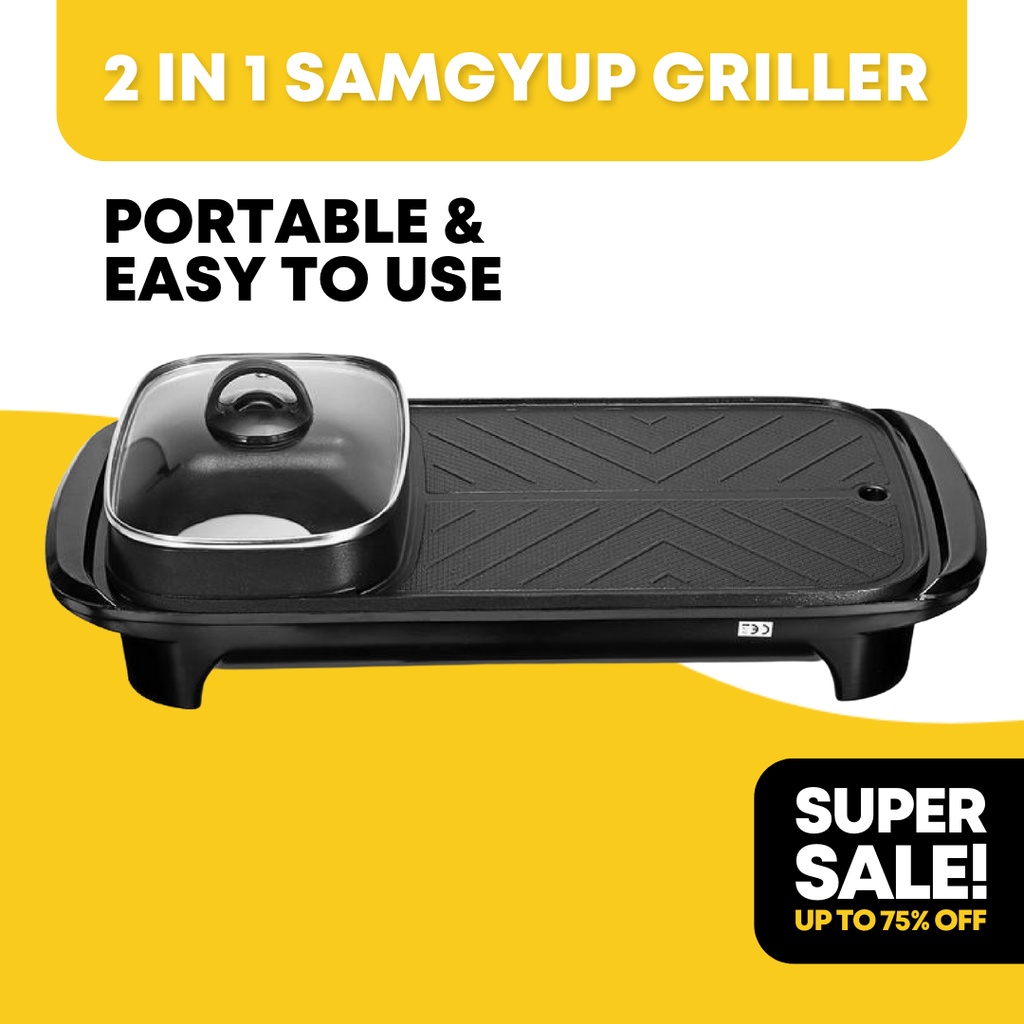 Original Samgyup Griller 2 in 1 Multi Functional Grill Pan and Hot Pot ...