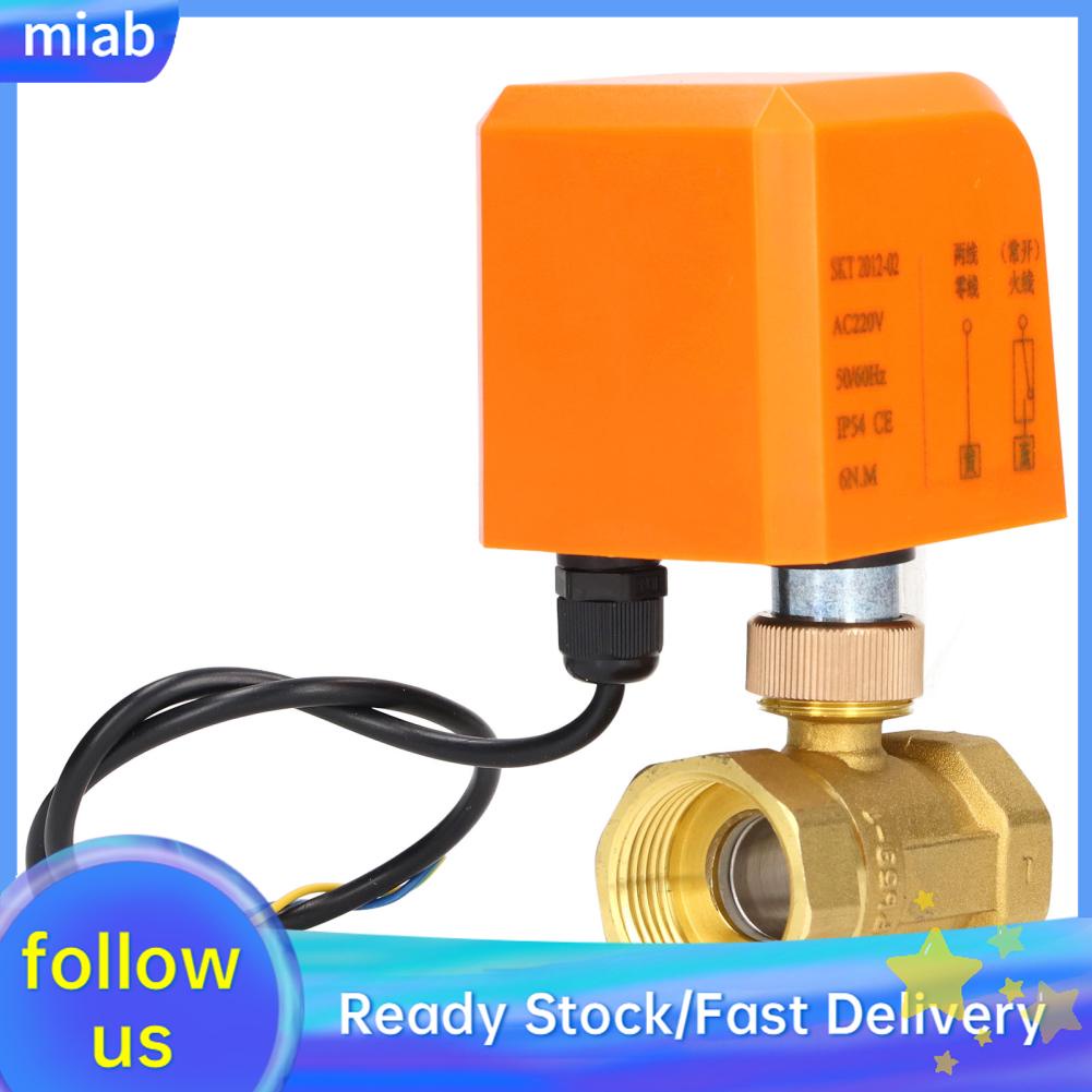 Maib DN25 Motorized Ball Valve 2 Wire Way Normally Open Brass ABS Synchronous Motor AC 220V ...