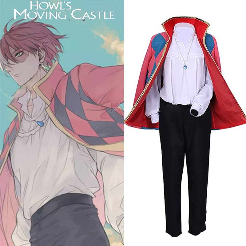 Moving Castle Howls Hauru Cosplay Costume Coat Suit Halloween Outfit ...