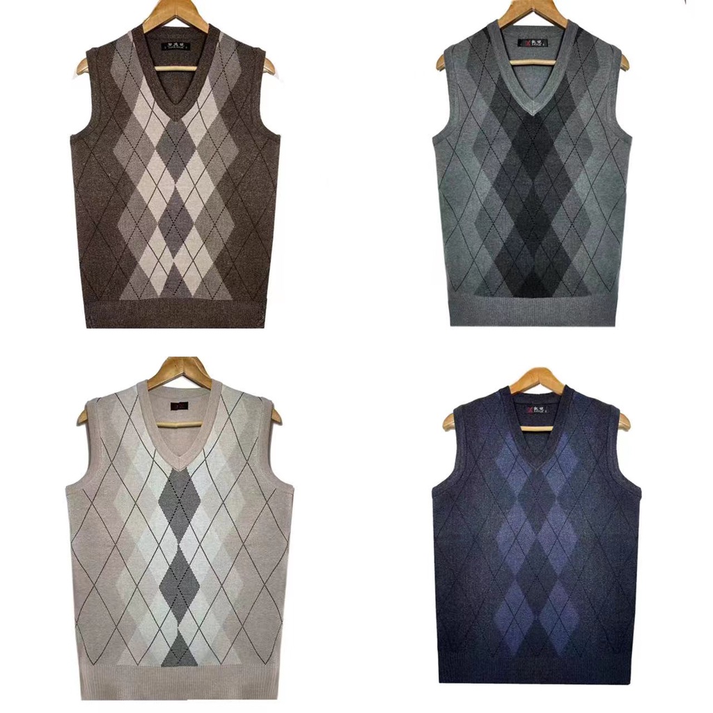 Autumn And Winter Men S Vest Warm Vest Dad Outfit V-Neck Waistcoat ...