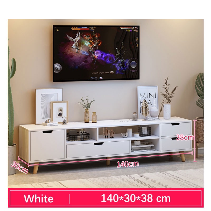 5 Feet TV Cabinet 140cm Nordic Style Simple Modern Solid Board TV ...