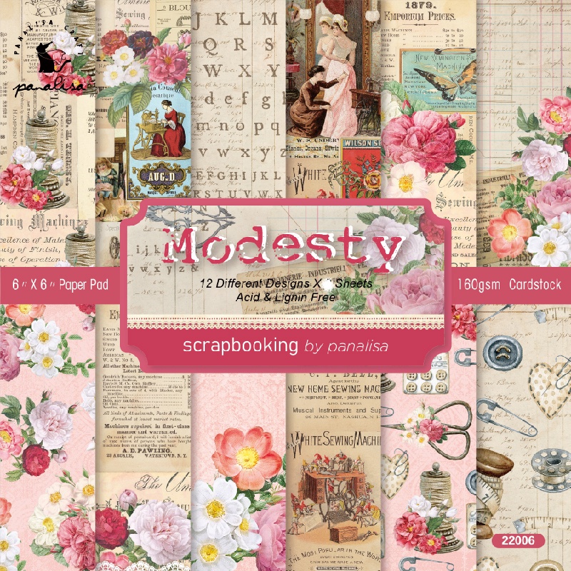 Paper Pack 6"x6" Modesty 12 sheet Art Background Paper Card Making DIY ...