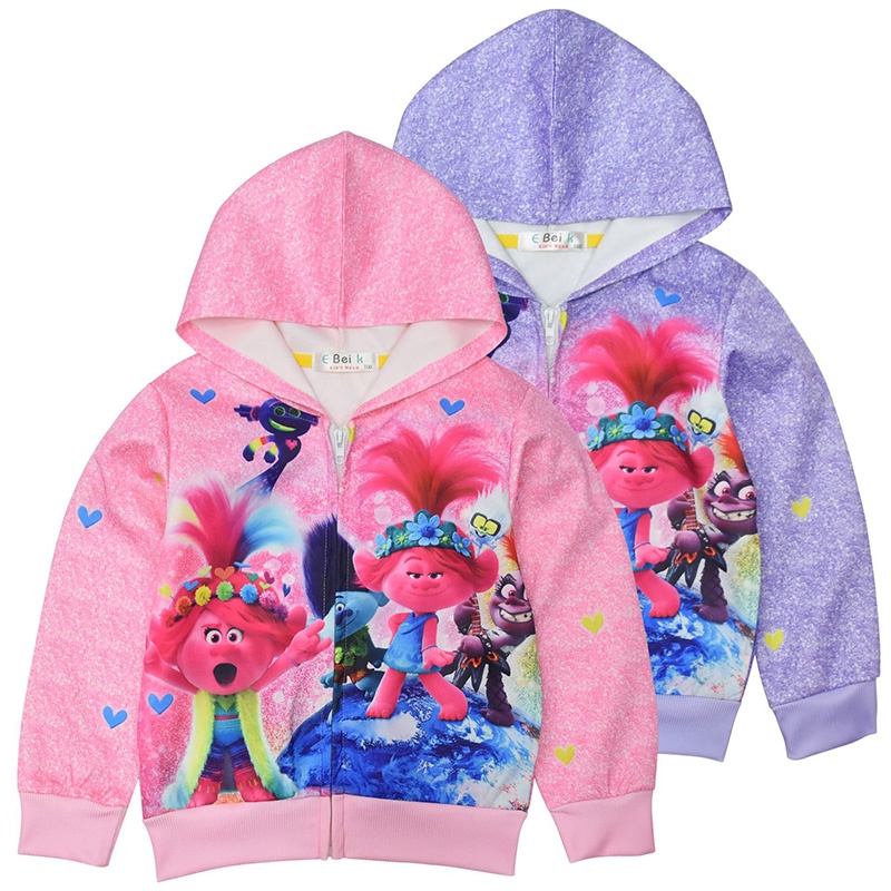 Trolls 2 New Girls Jacket Fashion Cartoon Spring Autumn Children's ...
