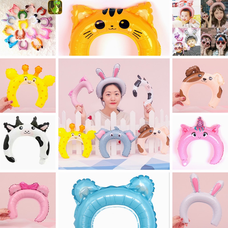 Cartoon Zoo Theme Balloon Animal Inflatable Headband Foil Decorative ...