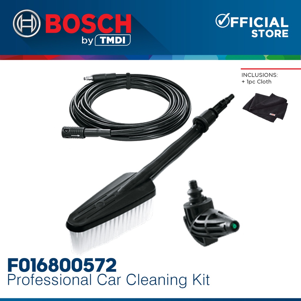 BOSCH Professional Car Wash Cleaning Set Nozzle Brush Hose Microfiber ...