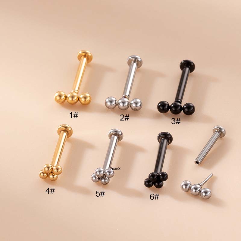 1Piece 16Gauge Bead Ball Lip Piercing Labret Stud Stainless Steel ...