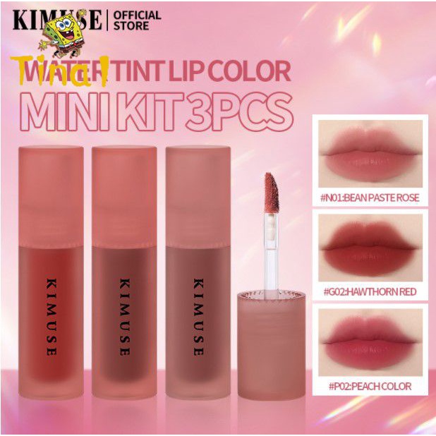 KIMUSE Water Tint Lip Set Long Wearing Waterproof Matte Liquid Lip ...