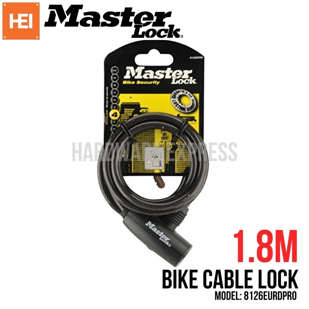 MASTER LOCK Bike Lock Security 8126DPRO Black Padlock | Shopee Philippines