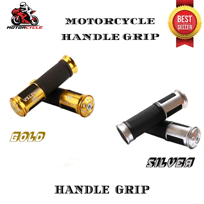SKY GO PRINCE -Motorcycle HANDLE GRIP Monster STYLE ( Gold/Silver ...