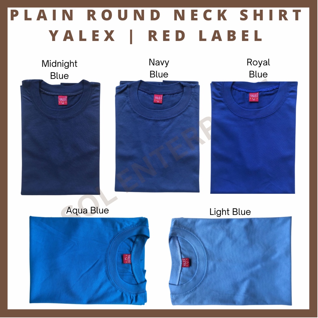 YALEX | ADULT | Plain Round Neck | Unisex | Midnight Blue Navy Blue ...