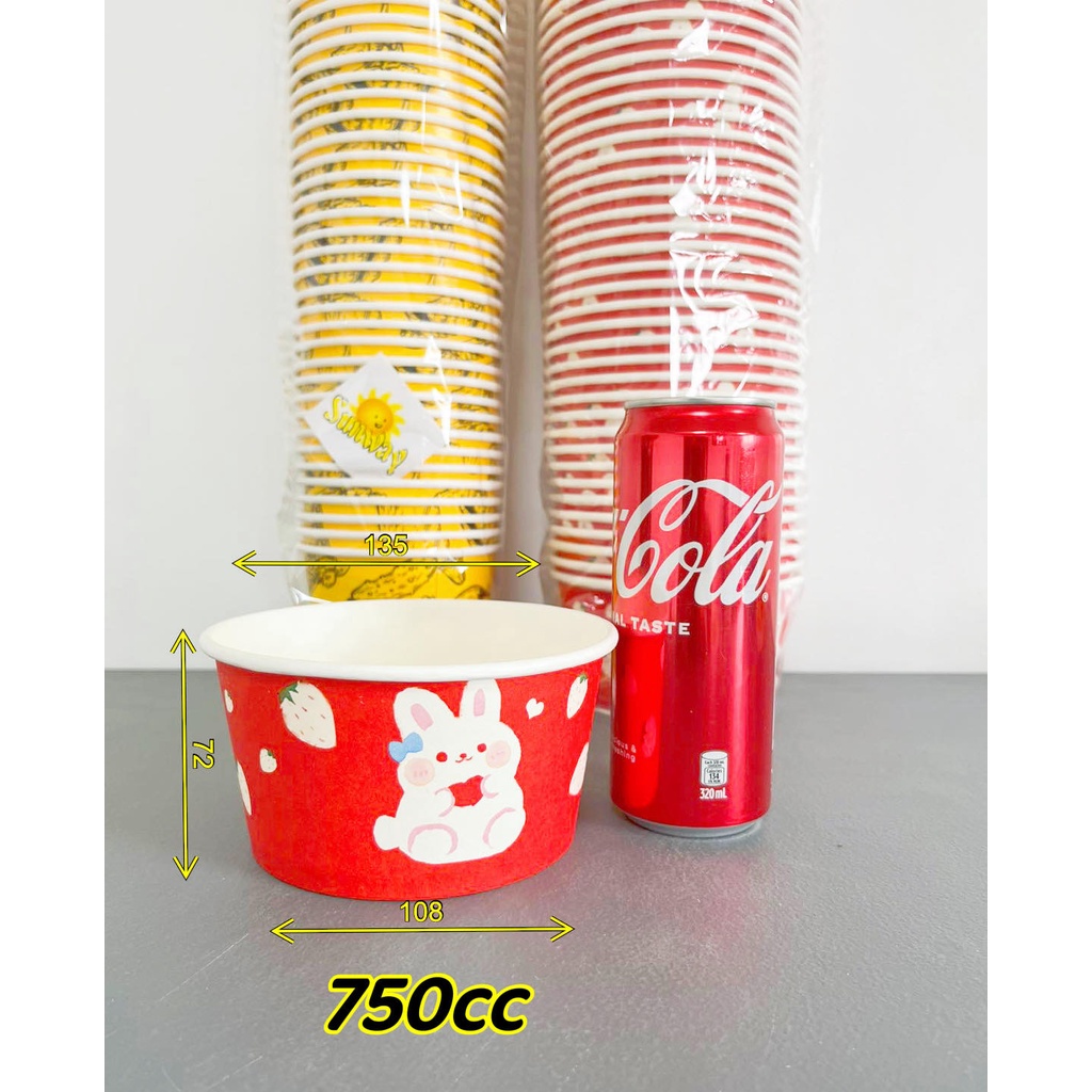 50pcs paper bowl PRINTED Environmentally friendly food grade/Disposable ...