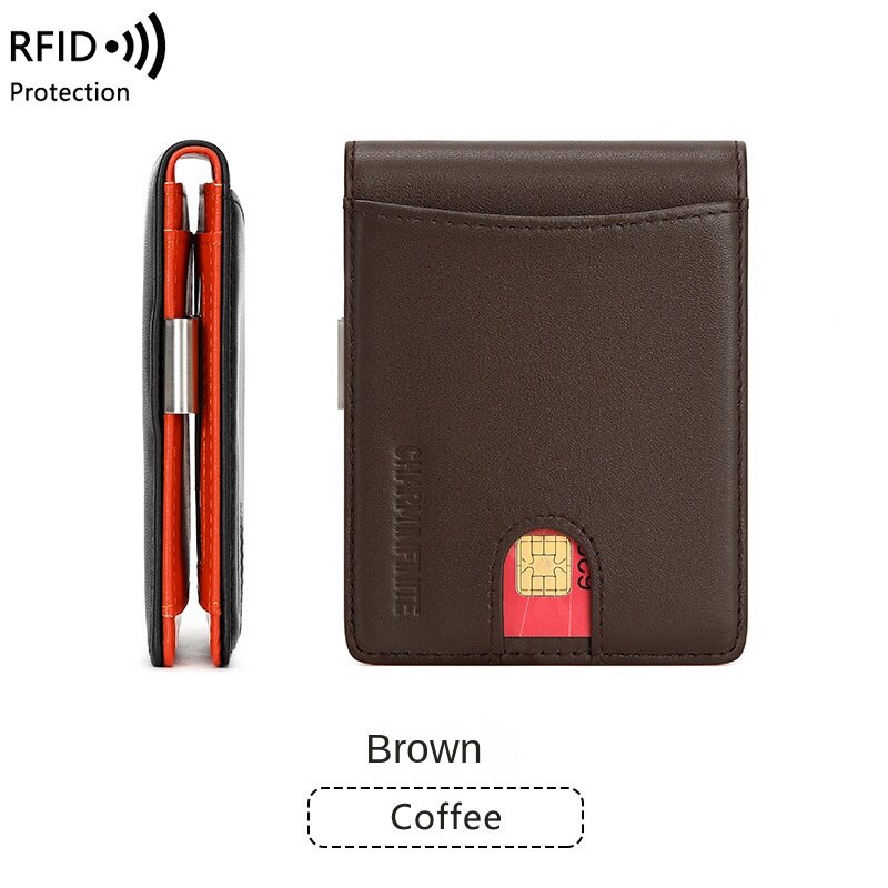 RFID Anti-Theft Swiping Men's Card Holder Genuine Leather Multi-Card ...