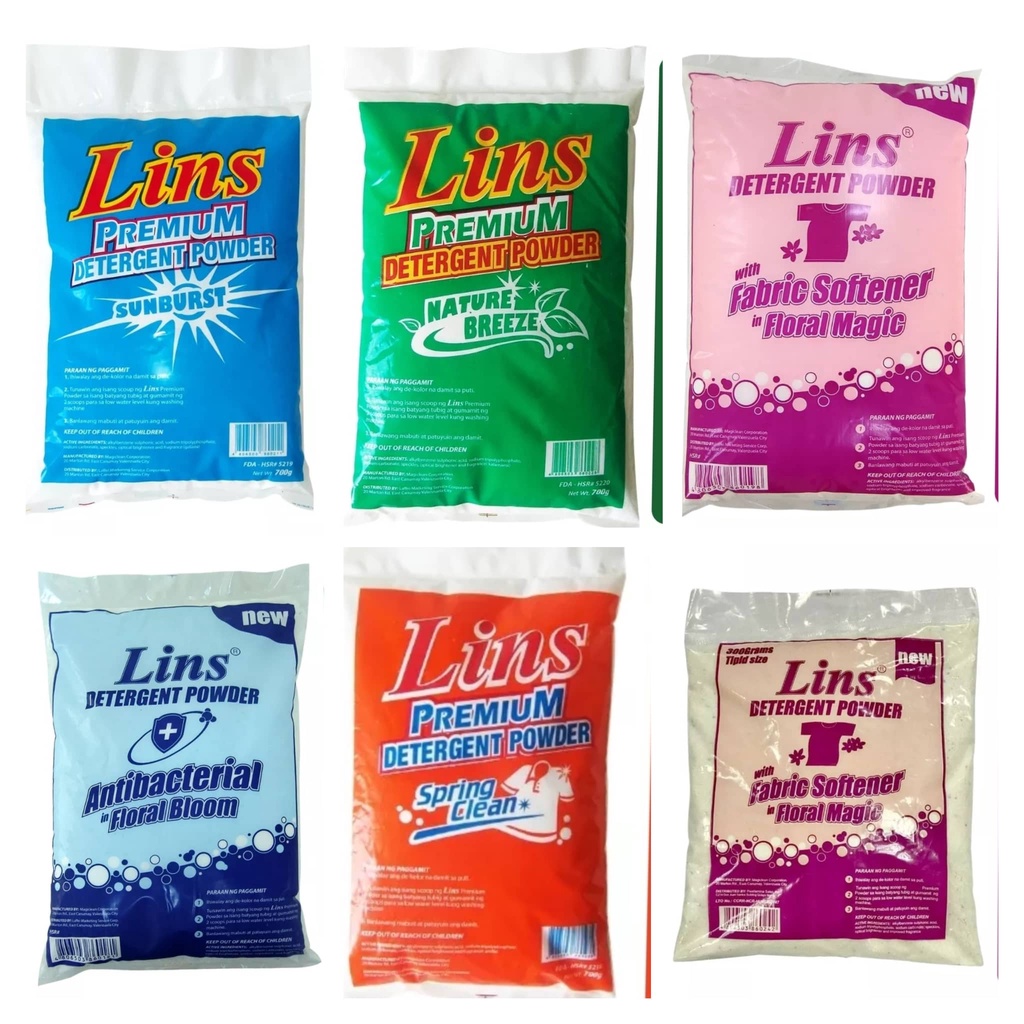 Lins Premium Detergent Powder 300g / 700g / 1.8kg / Powerclean Laundry ...