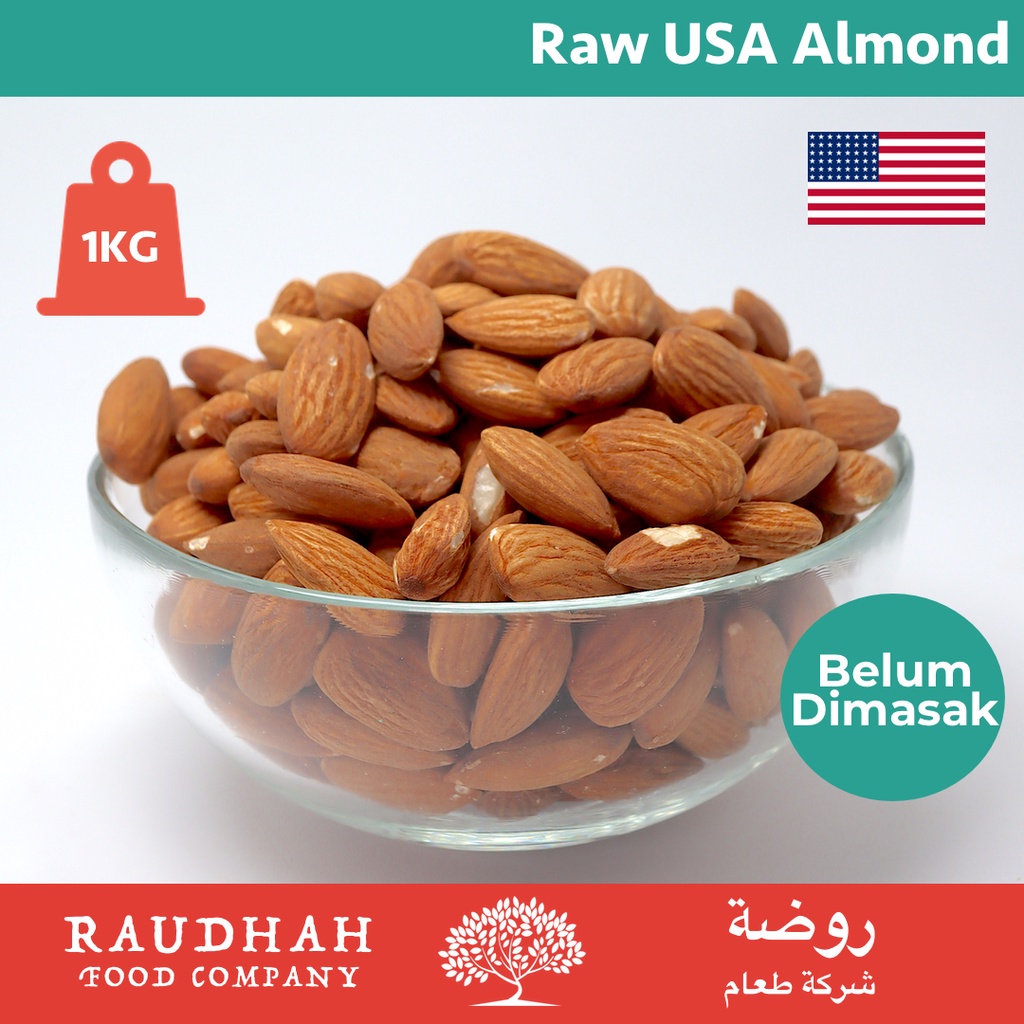 Raw Premium Whole Almond 1KG Badam Raw/Not Cooking | Shopee Philippines