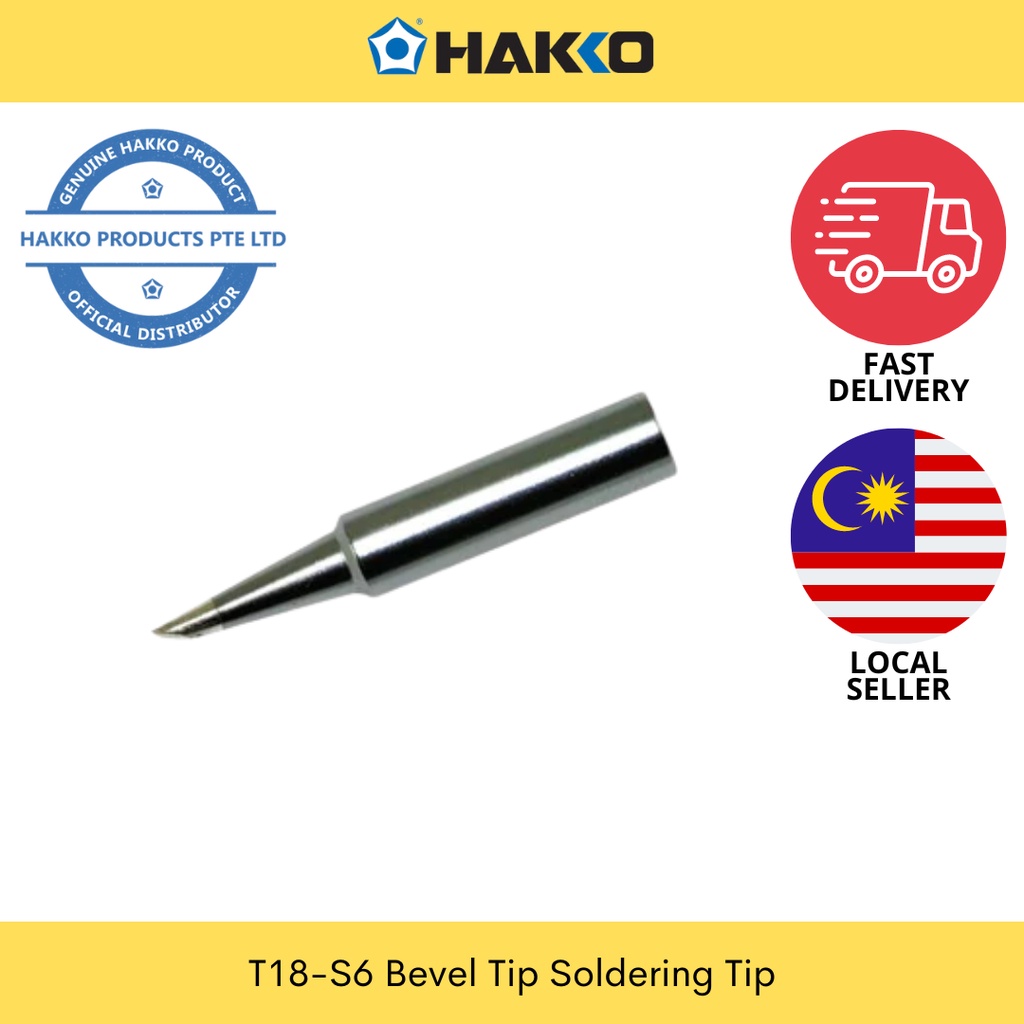HAKKO SOLDERING TIP T18-S6 BEVEL TIP HAKKO PRODUCTS T18 SOLDERING STATION REPLACEMENT TIP ...